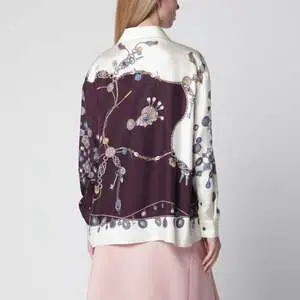 Versace Stolen Jewels Printed Shirt In Silk Twill