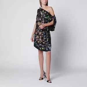 Versace Black Printed Silk Twill Dress