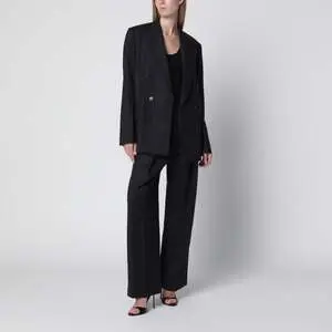 Victoria Beckham Cecilia Wool Trousers - Grey