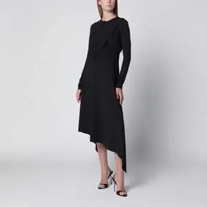 Victoria Beckham Asymmetric Draped Dress In Stretch Fabric