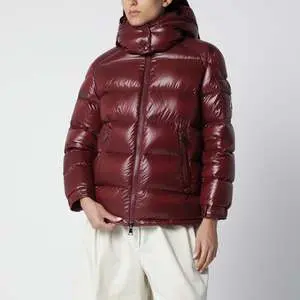 Moncler Dark Nylon Laqué Down Jacket - Red
