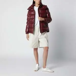 Moncler Dark Nylon Laqué Down Jacket - Red