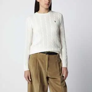 Polo Ralph Lauren Cream Wool And Cashmere Cable-knit Crewneck Sweater - Beige