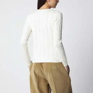 Polo Ralph Lauren Cream Wool And Cashmere Cable-knit Crewneck Sweater - Beige