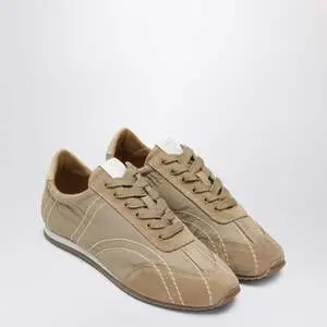 TOTEME Canvas And Suede Lace-up Sneakers - Beige