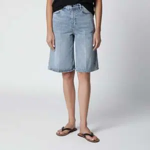TOTEME True Vintage Denim Bermuda Shorts - Light Blue