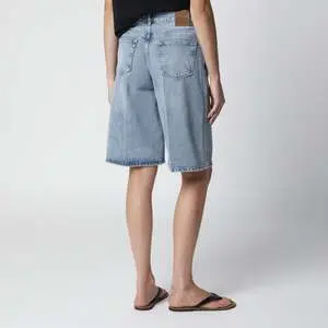 TOTEME True Vintage Denim Bermuda Shorts - Light Blue