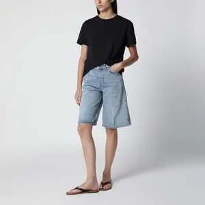 TOTEME Organic Cotton Jersey T-shirt With Embroidered Monogram - Black