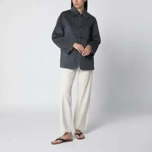 RÓHE Dark Mélange Double-faced Wool Jacket With Pankou Closure