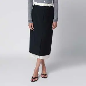 RÓHE Navy Skirt With Boxer Detail - Blue