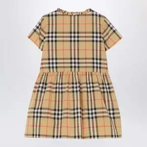 Burberry Check Cotton Dress - Beige