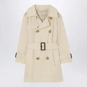 Burberry Stretch Nylon Trench Coat In Dove - Beige