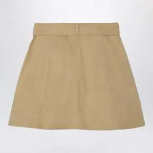 Burberry Cotton Twill Trench Skirt In Sand