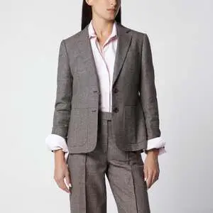 Burberry Prince Of Wales Check Wool-blend Single-breasted Jacket - Beige