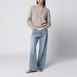 RÓHE Stone Mélange Wool And Cashmere Polo Shirt