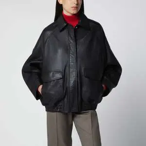RÓHE Grained Leather Jacket - Black