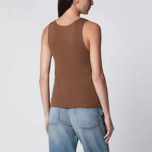 Saint Laurent Cassandre Ribbed Cotton Jersey Tank Top
