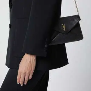 Saint Laurent Cassandre Chain Pouch In Lambskin Leather