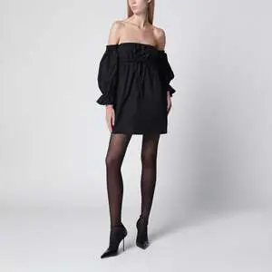 Saint Laurent Off-the-shoulder Mini Dress - Black