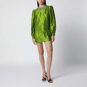 Valentino Garavani Silk-blend Jacquard Mini Dress With Polka Dots