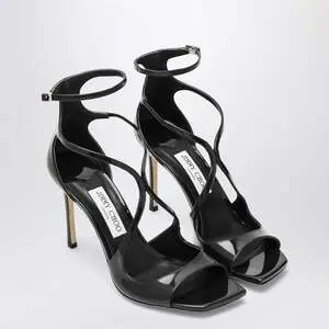 JIMMY CHOO Azia Patent Leather Sandals - Black