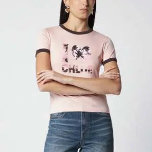 Chloé Cotton T-shirt With Graphic Logo - Pink