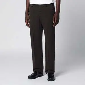 PT TORINO Dark Cotton Trousers - Brown