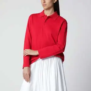 FLORE FLORE Diana Organic Cotton Polo Shirt - Red