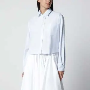 AMI Paris Cropped Striped Shirt