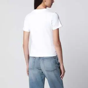 AMI Paris Crewneck T-shirt With Embroidered Logo - White