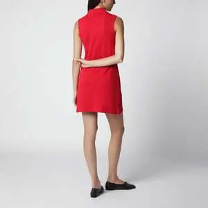 FLORE FLORE Sleeveless Organic Cotton Polo Dress - Red