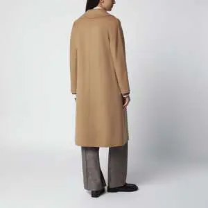 Max Mara Camel Belted Wool Blend Coat - Brown