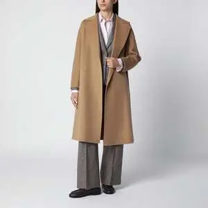Max Mara Camel Belted Wool Blend Coat