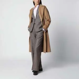 Max Mara Camel Belted Wool Blend Coat
