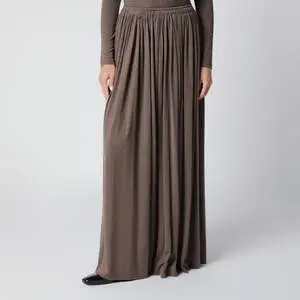 Max Mara Long Pleated Jersey Skirt - Brown