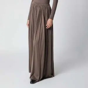 Max Mara Long Pleated Jersey Skirt - Brown