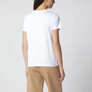 Max Mara Cotton Jersey T-shirt With Embroidered Pocket - White