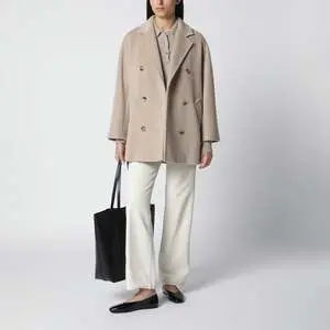 Max Mara Short Double-breasted Wool And Cashmere Coat