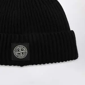 Stone Island Wool Beanie With Compass Patch