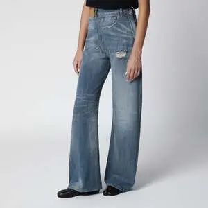 MAISON MARGIELA Distressed Wide-leg Denim Jeans In Medium