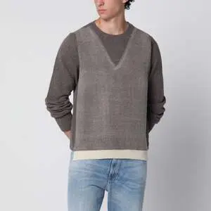 MAISON MARGIELA Lambswool Crewneck Sweater - Beige