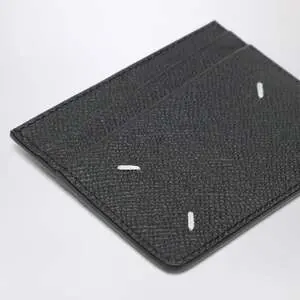 MAISON MARGIELA Four Stitches Card Holder In Calf Leather - Black