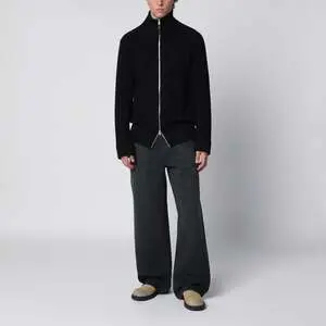 MAISON MARGIELA Zip-up Knit Cardigan In Cotton And Wool