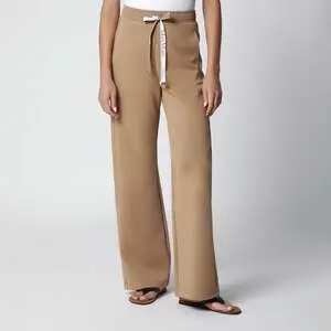 Max Mara Camel Cotton Jersey Trousers