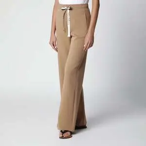 Max Mara Camel Cotton Jersey Trousers