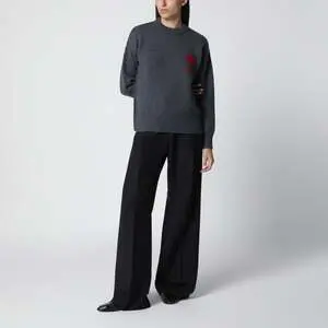 AMI Paris Virgin Wool De Coeur Sweater - Grey