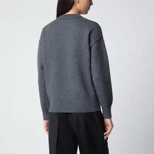 AMI Paris Virgin Wool De Coeur Sweater - Grey