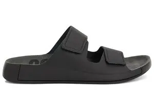 Ecco Cozmo Leather Two Strap Sandal - Black