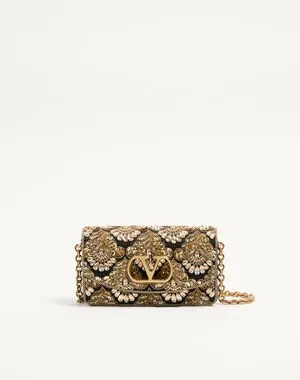 Valentino Garavani Small Embroidered Clutch With Vlogo Signature