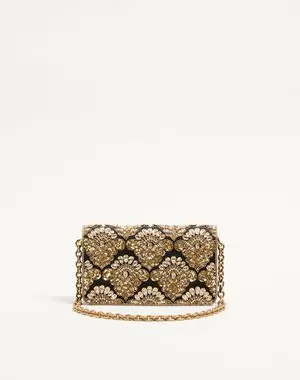 Valentino Garavani Small Embroidered Clutch With Vlogo Signature
